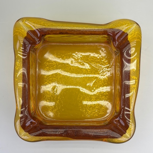 Blenko | Dining | Vintage Blenko Amber Blown Glass Dishashtray | Poshmark